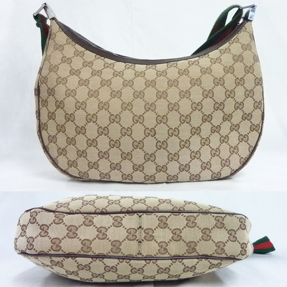 Gucci | Bags | Gucci Dark Brown Gg Tan Sherry Bag Pattern Line Shoulder ...